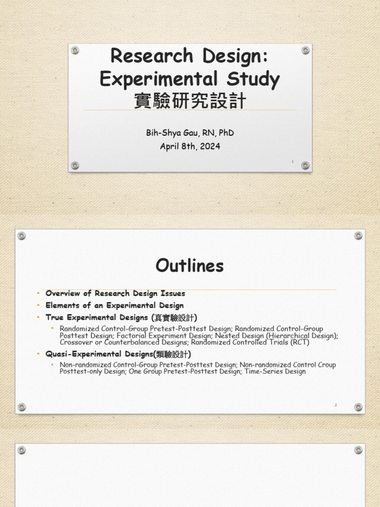 112-2 Research Design - Experimental Study - BS Gau (0408) | PDF ...