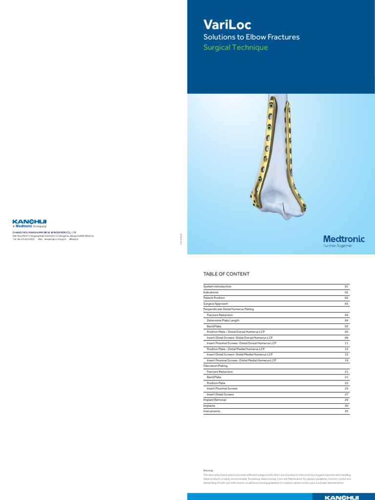 VariLoc Elbow Fractures Surgical Technique 20190603Final | PDF | Screw ...