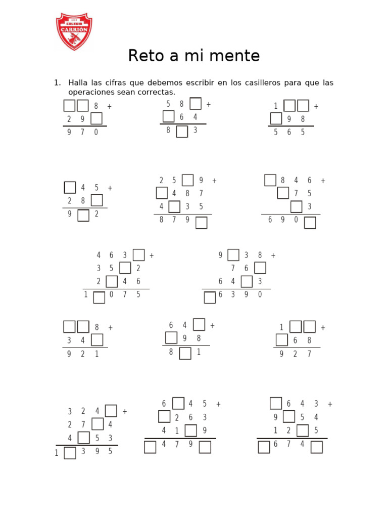 Ficha RM Criptograma de Adicion | PDF