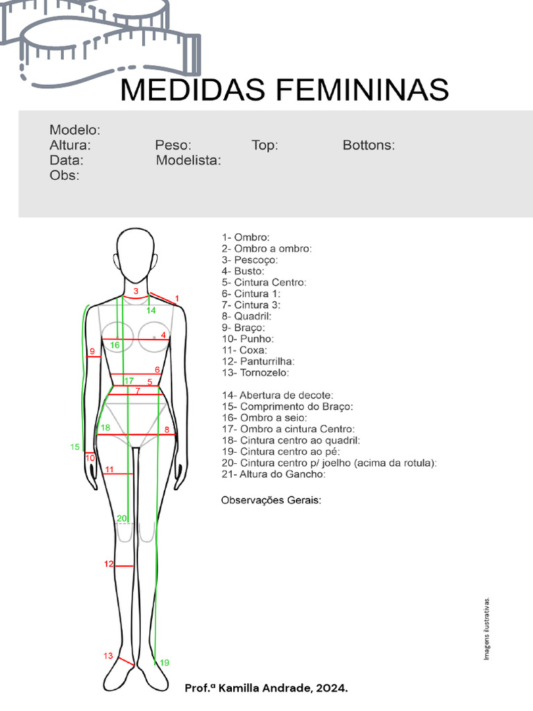 Croqui de Medidas - Base - AK 2024 | PDF
