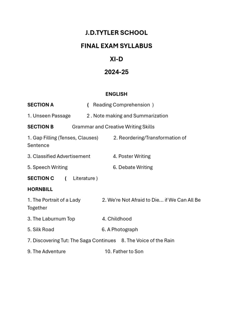 Class 11th Final Exam Syllabus 2024-25 | PDF | Textiles | Marketing