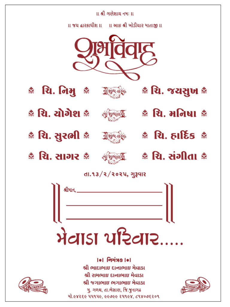 Mevada Parivaar-Galath | PDF