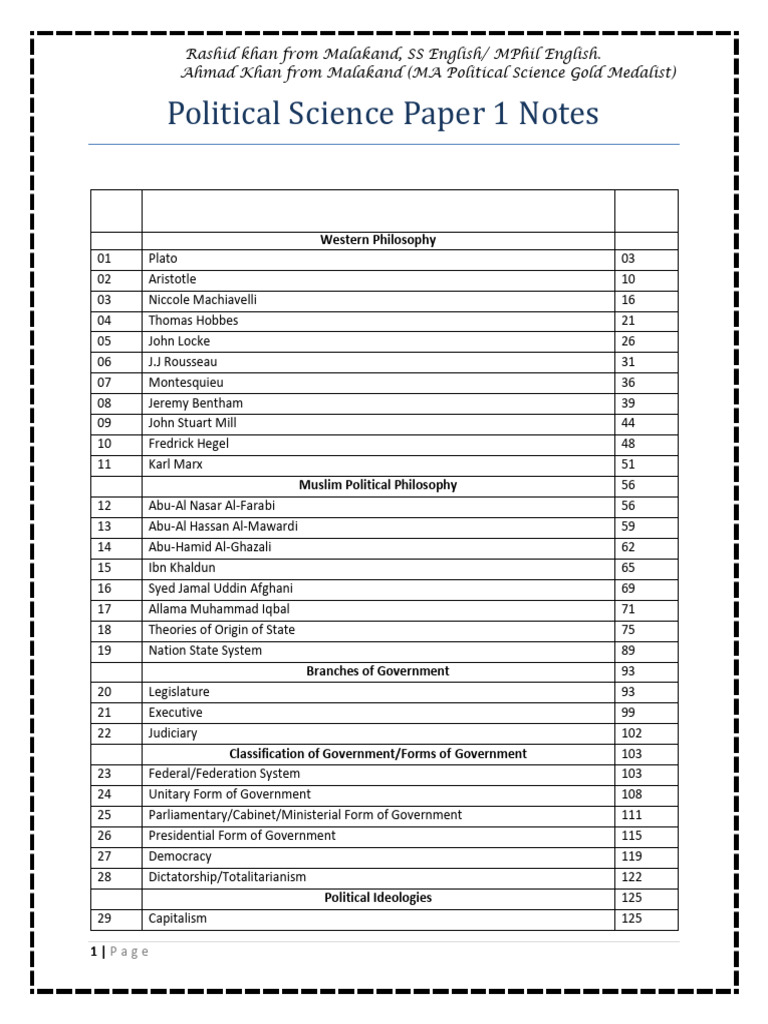 Political Science Notes 1 | PDF | Justice | Crime & Violence