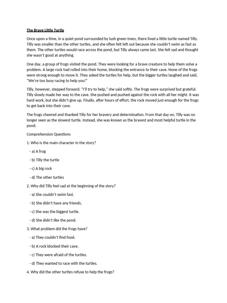 The Brave Little Turtle | PDF