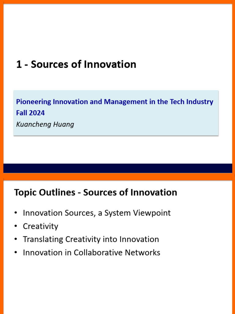 Innovation Sources in Tech Industry | PDF | Creativity | Innovation