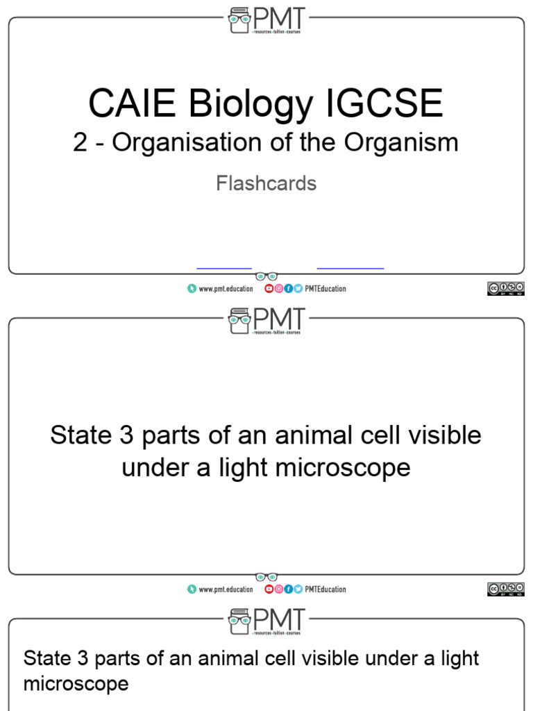 Flashcards - Topic 2 Organisation of The Organism - CAIE Biology IGCSE | PDF