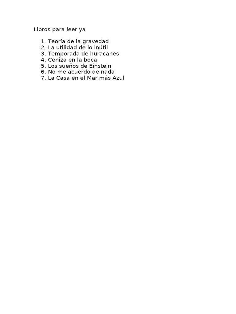 Libros recomendados para leer ya | PDF