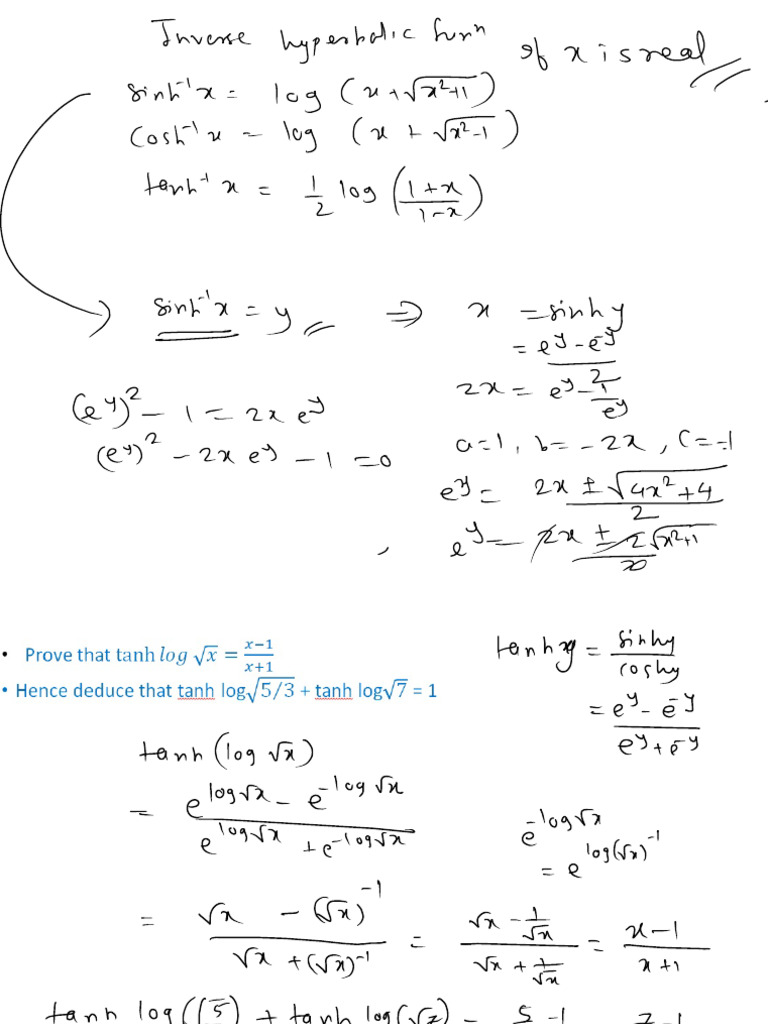 8. Inverse Hyperbolic (1) | PDF