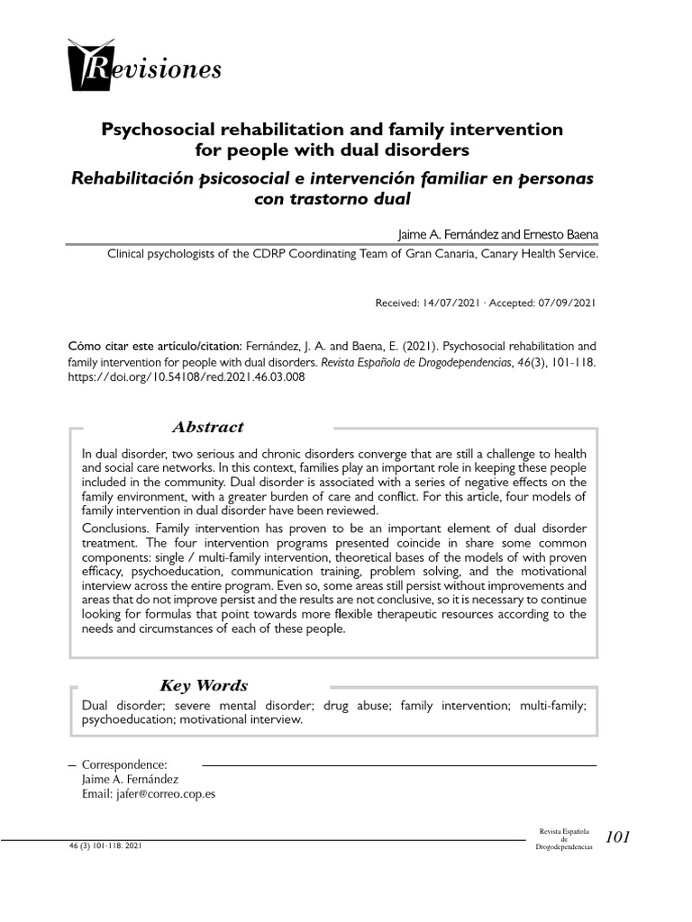 TD2021 Interv FamRevEspDrog | PDF | Cognitive Behavioral Therapy | Substance Abuse