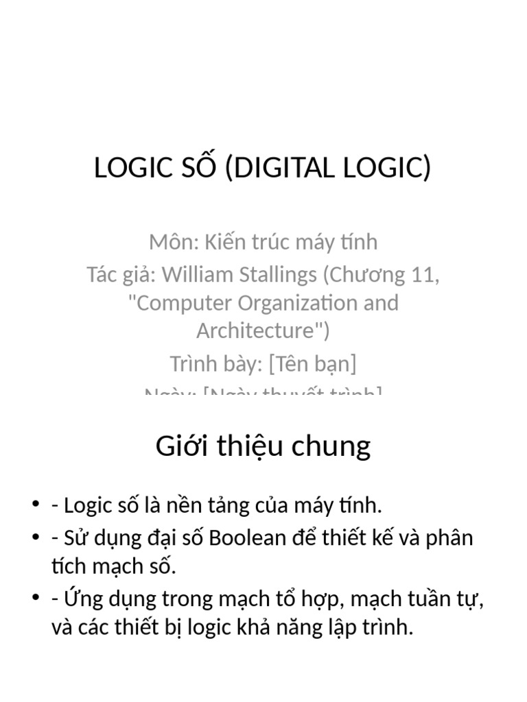 Digital Logic Presentation | PDF