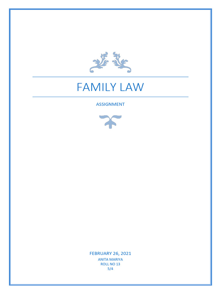 Family Law | PDF | Divorce | Marriage