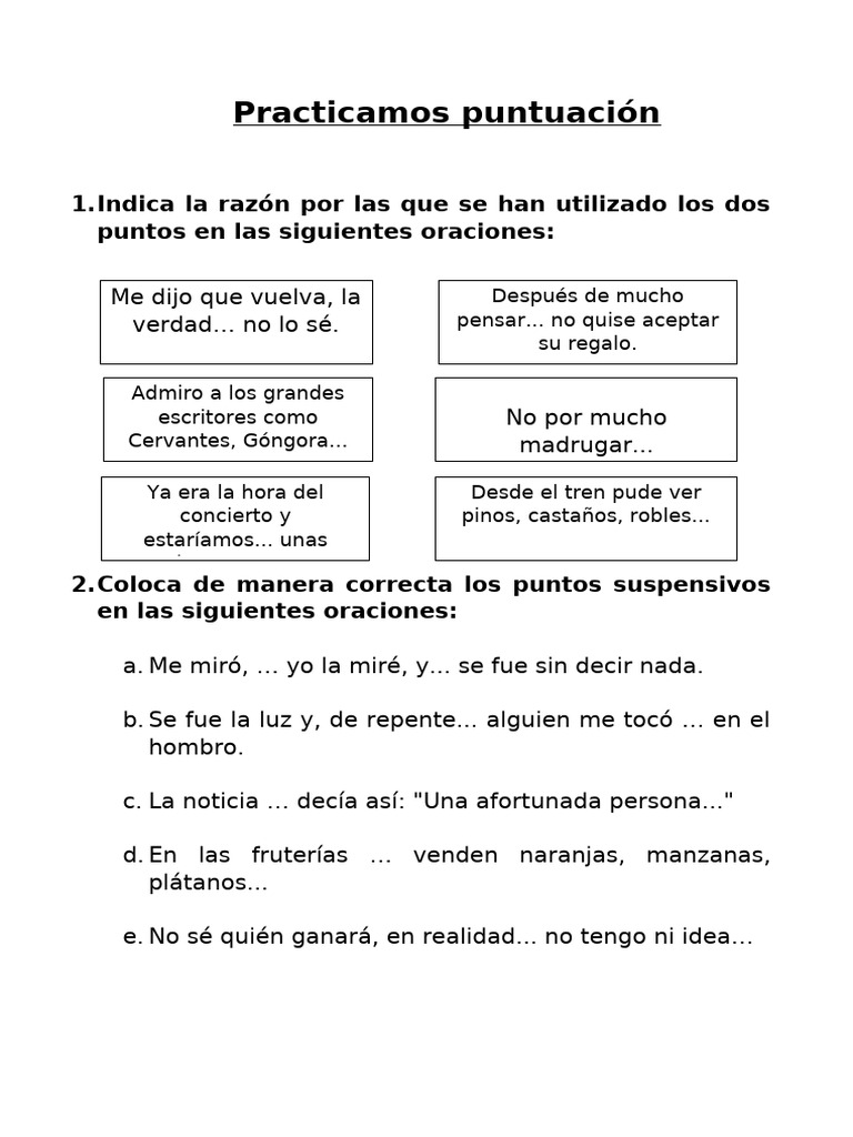 Practicamos Puntuación | PDF