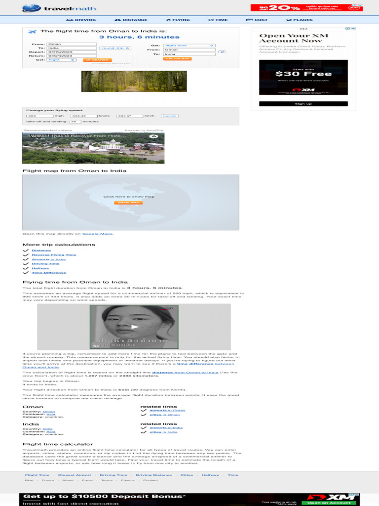 Oman to India Flight Duration Guide | PDF | Speed | Airport
