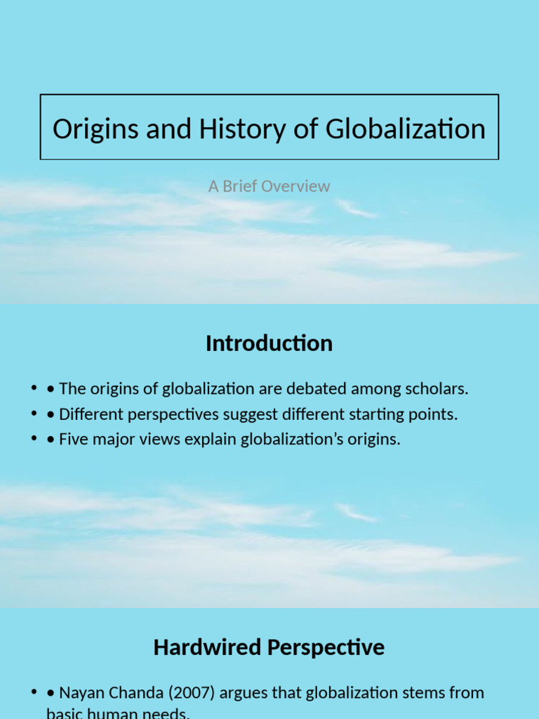 Origins and History of Globalization | PDF