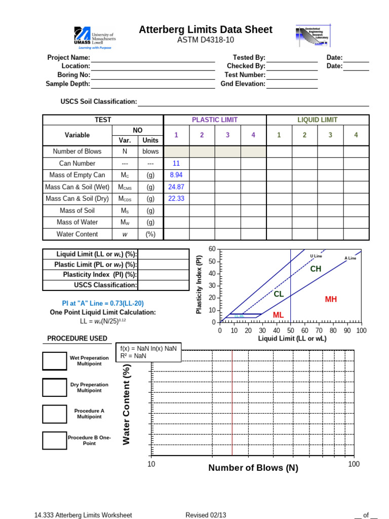 Liquid Limit Calculation Formula | PDF | Applied And Interdisciplinary ...