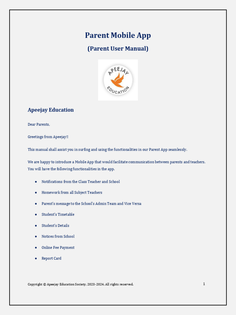 Parent App User Manual v.2 Updated | PDF | Mobile App | Google Play