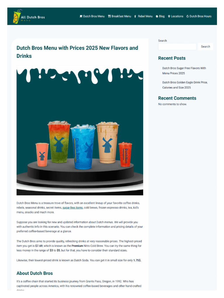 Latest Dutch Bros Menu With Prices | PDF