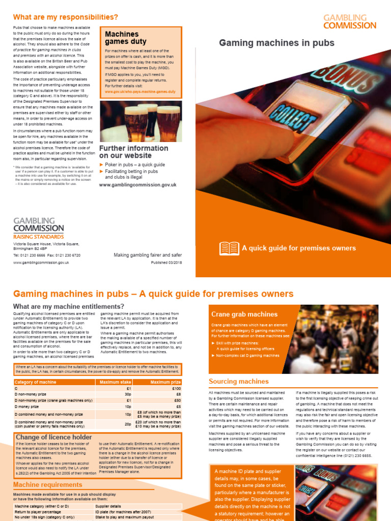 Gaming Machines Guide for Pubs Owners | PDF | Pub