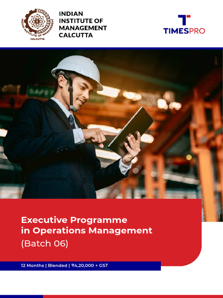 IIMC-EPOM06-Brochure | PDF | Operations Management | Master Of Business Administration