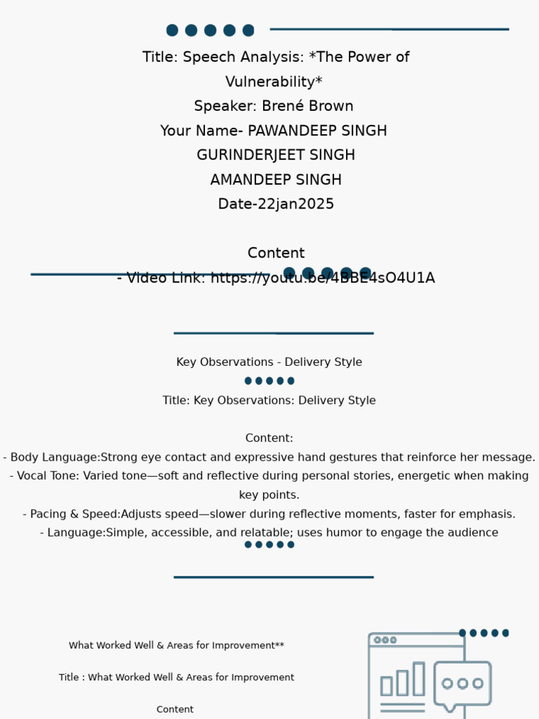 Brené Brown Speech Analysis | PDF | Communication | Human Communication