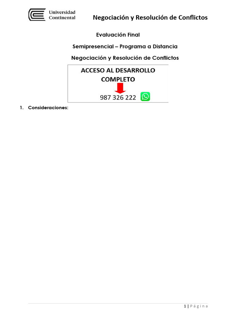 Negociación y Resolución de Confictos - Examen Final | PDF | Simulación | Negociación