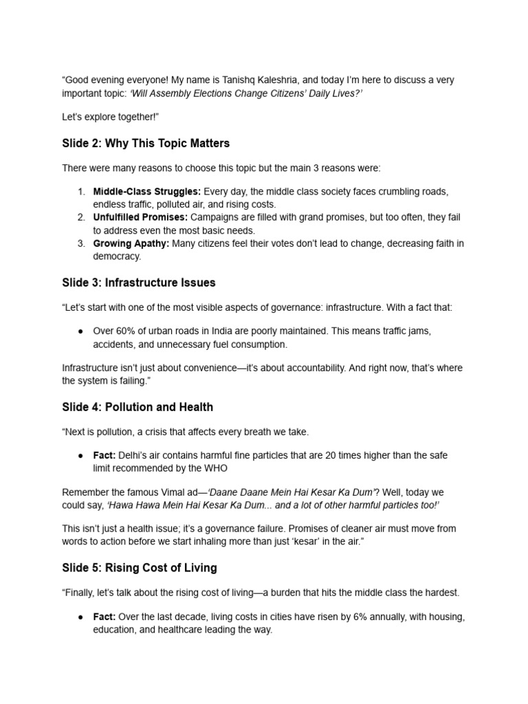 Tanishq Kaleshria Script | PDF | Cost Of Living | Governance