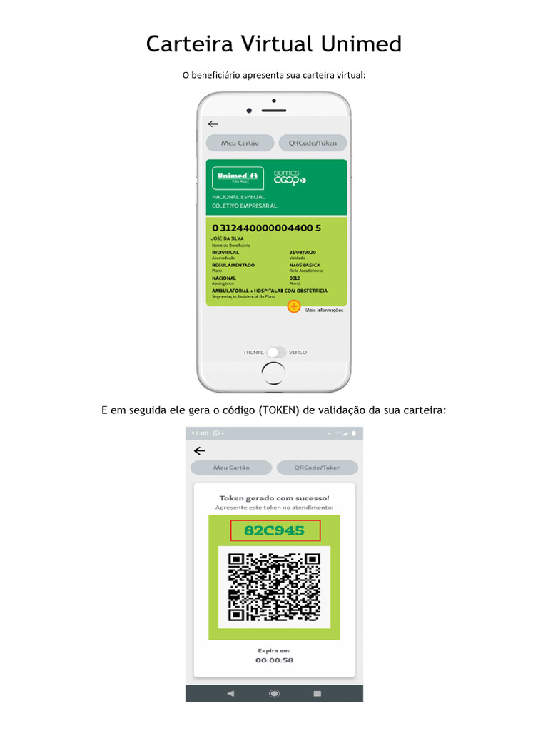 Como Usar a Carteira Virtual Unimed | PDF