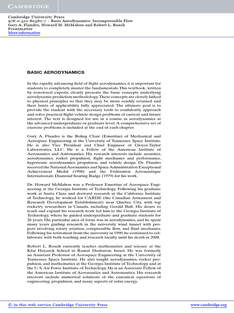 Frontmatter | PDF | Aerodynamics | Continuum Mechanics