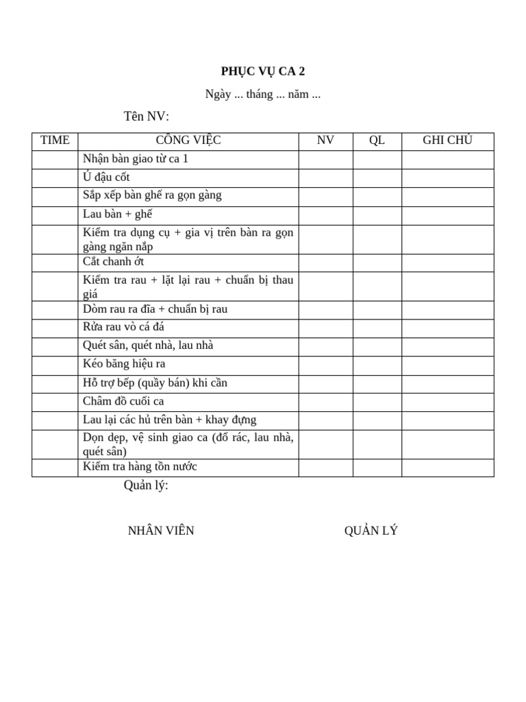 phục vu ca 2 | PDF