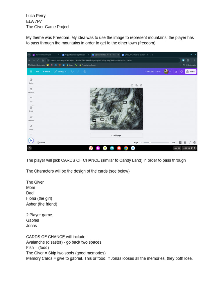 LPerry - 7P7 - The Giver Game Project | PDF