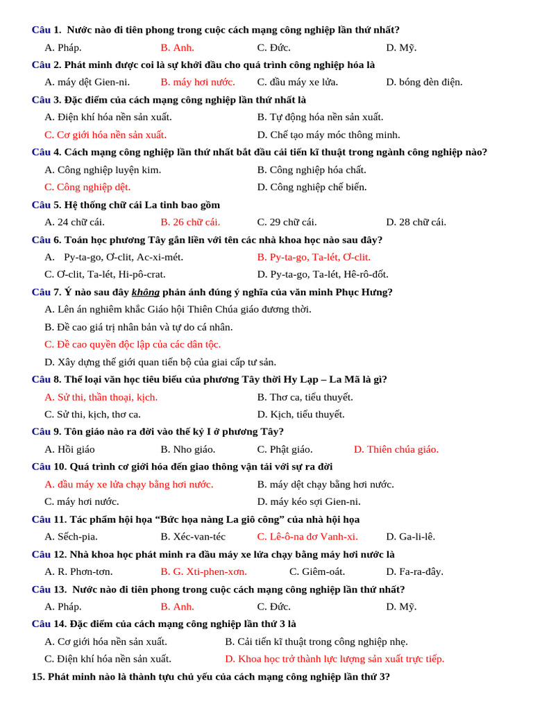 TRAC NGHIEM ON THI HSG 10 MOI - BAI 6-9 | PDF