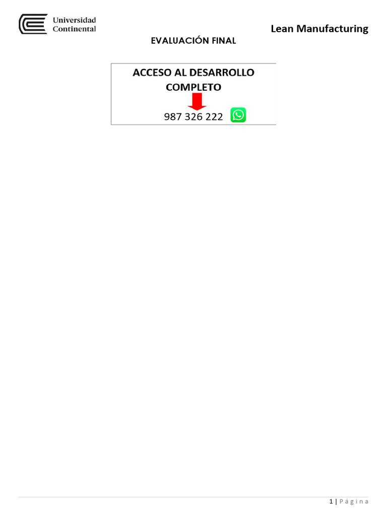 Lean Manufacturing - Examen Final | PDF | Lean Manufacturing Lean Manufacturing - Examen Final | PDF | Lean Manufacturing