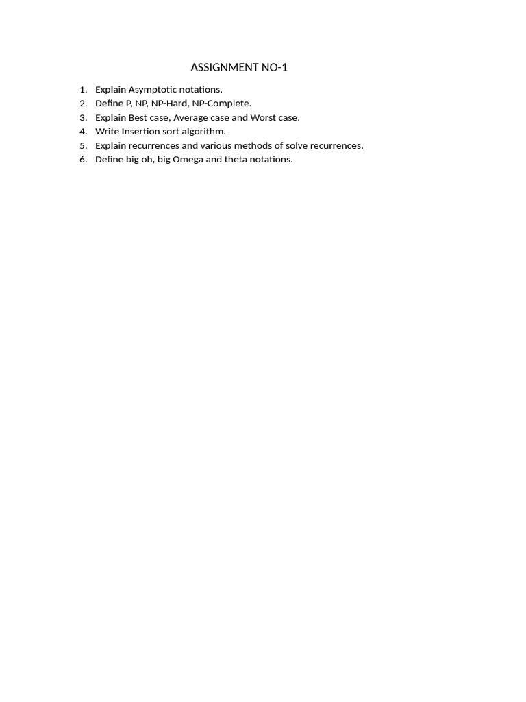 Aoa Assignment No.1 | PDF