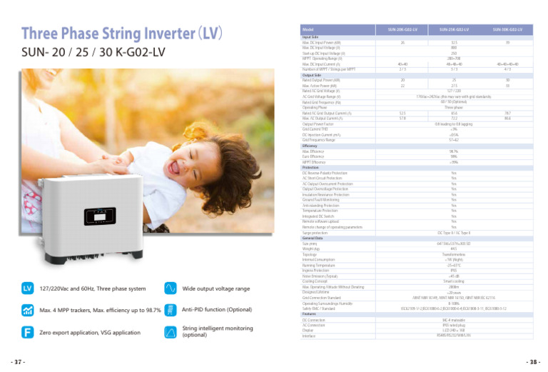 Datasheet Inversor Deye 25k | PDF