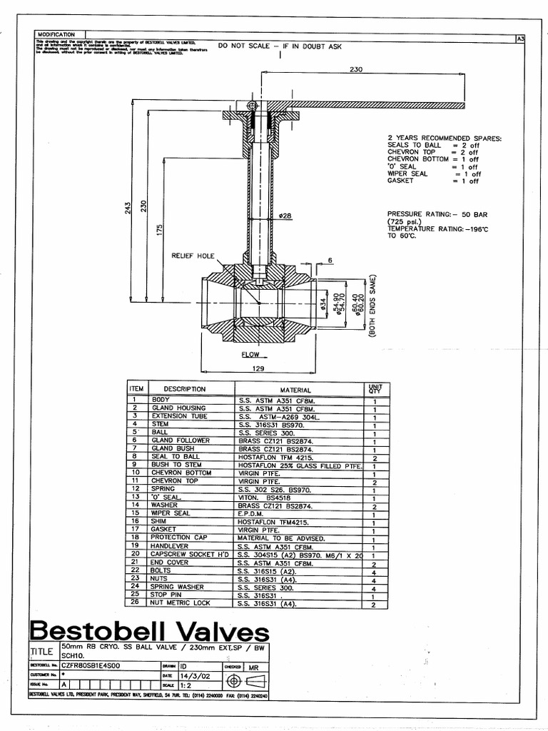 CZFR80SB14S00 DN50 ST ST BALL RB 230 BW sch10 | PDF