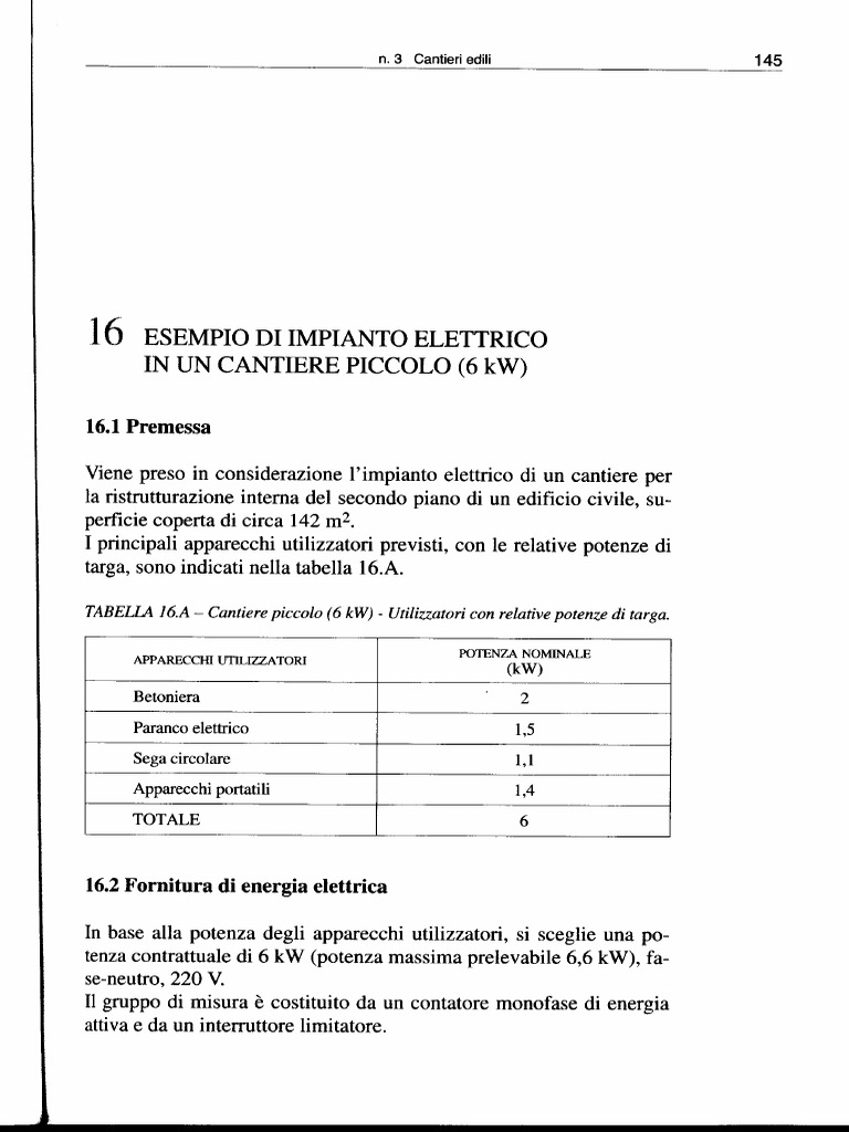 Impianto Elettrico in Cantiere Piccolo (6 KW) | PDF