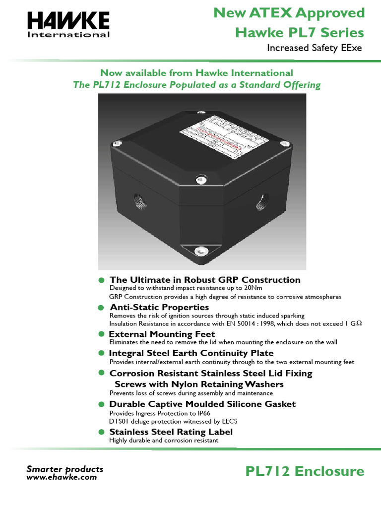 Hawke PL712 ATEX Enclosure | PDF | Stainless Steel | Electrical Connector