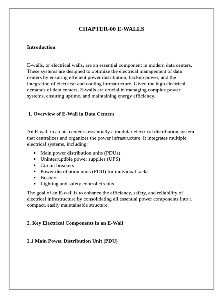 E-Walls: Essential Data Center Power Solutions | PDF | Data Center ...