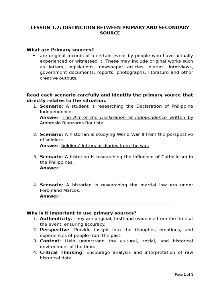 Primary vs. Secondary Sources Explained | PDF | Primary Sources