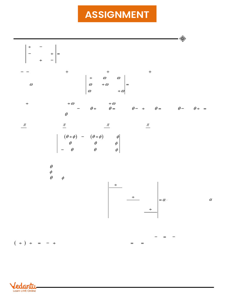 Determinants Assignment | PDF | Algebra | Mathematics
