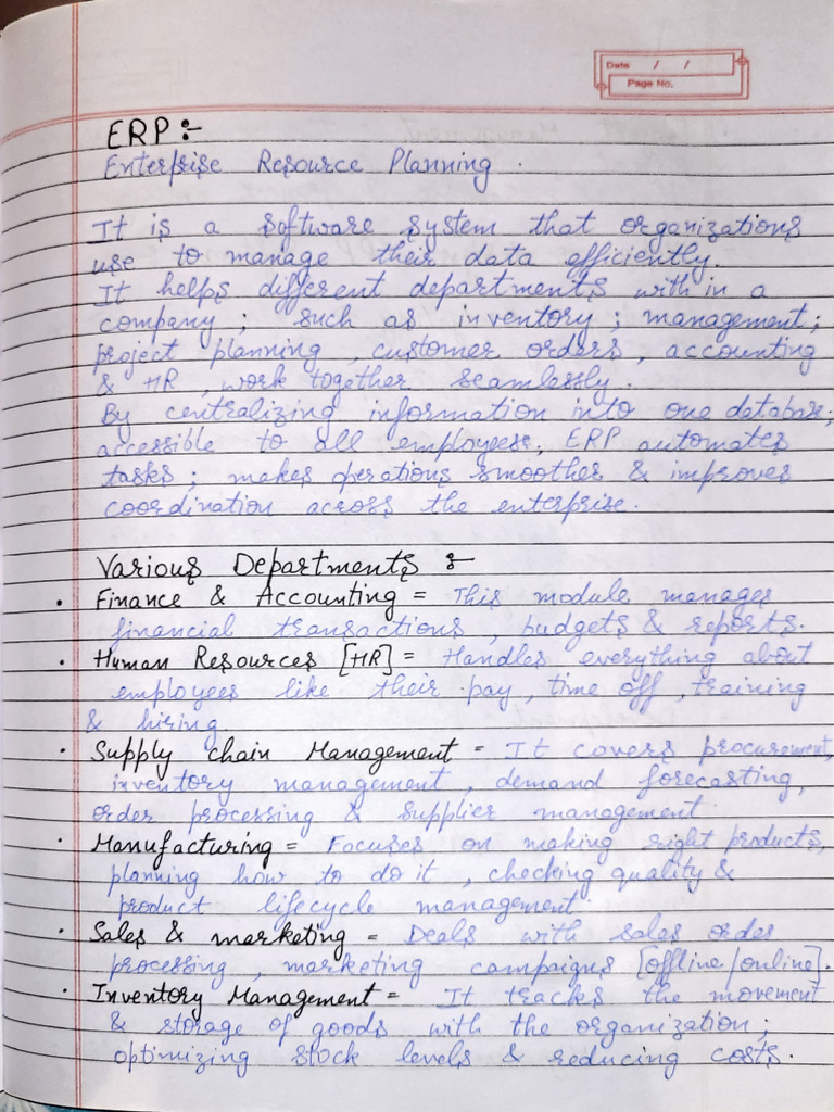 ERP Notes | PDF