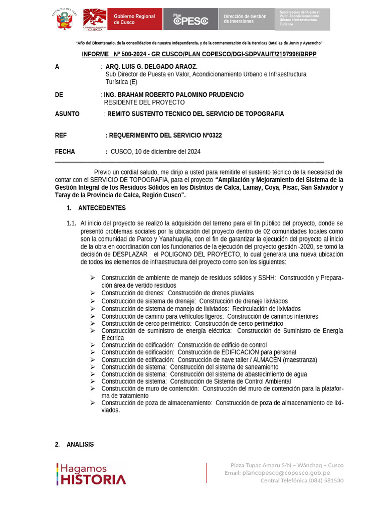 Informe de Sustento | PDF