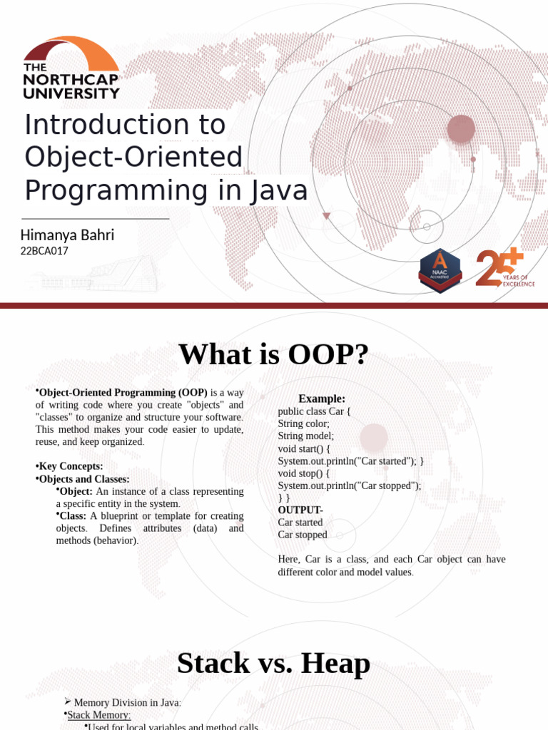 Introduction To Object Oriented Programming In Java Pdf Class