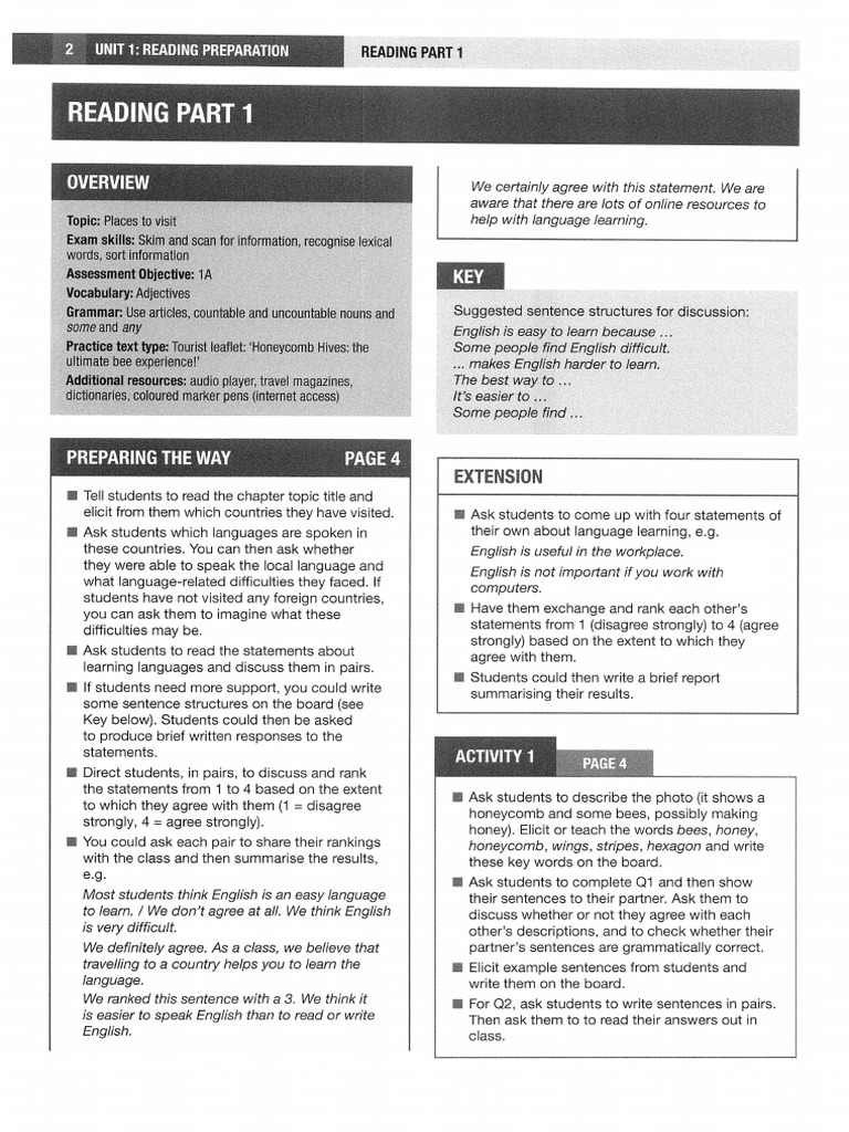 Unit 1-Reading Preparation P2-23 | PDF