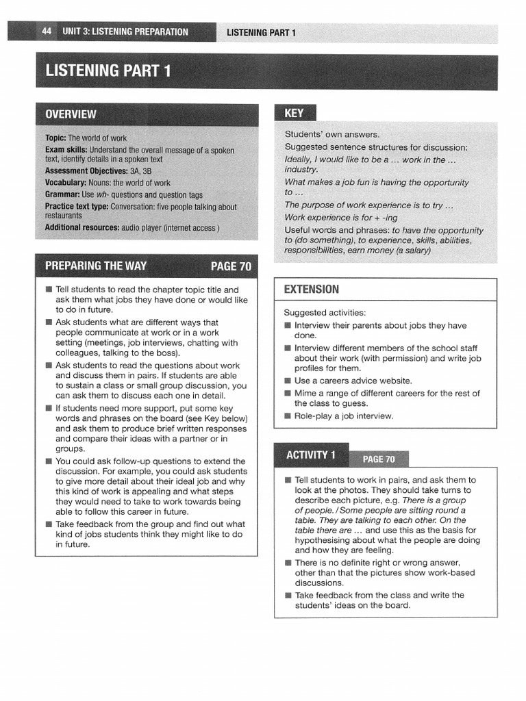 Unit 3-Listening Preparation P44-71 | PDF