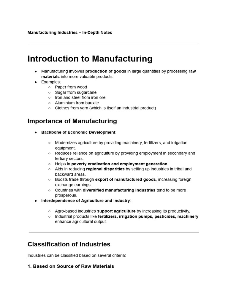 Manufacturing Industries and Agriculture | PDF | Crops | Agriculture