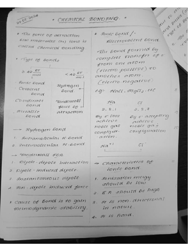 Chemical Bonding Notes - ScanFile-26-83 | PDF