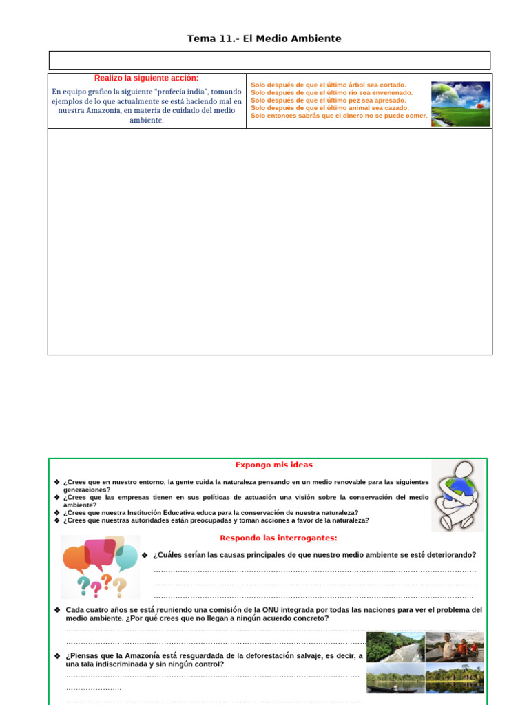 Cuidado del Medio Ambiente en la Amazonía | PDF | Entorno natural ...
