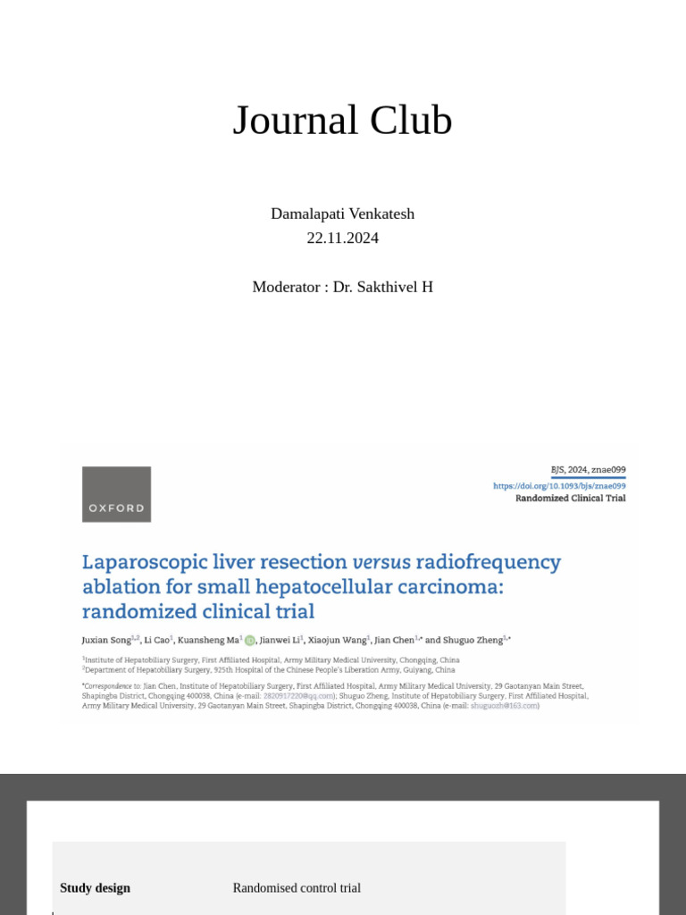 RCT: LLR vs. RFA for Small HCC | PDF | Randomized Controlled Trial ...