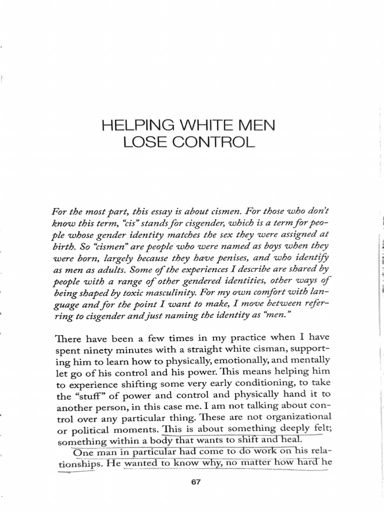 Helping White Men Lose Control | PDF | Psychological Trauma | Social ...